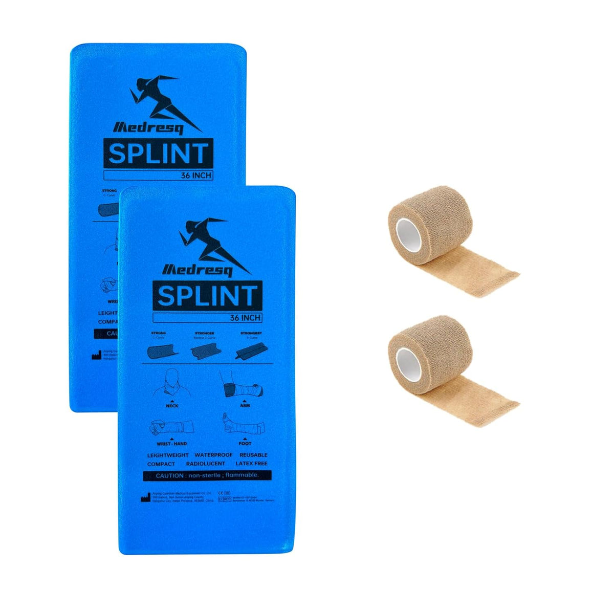 MEDRESQ First Aid Splint Kit, Lightweight Reusable Splint for ...